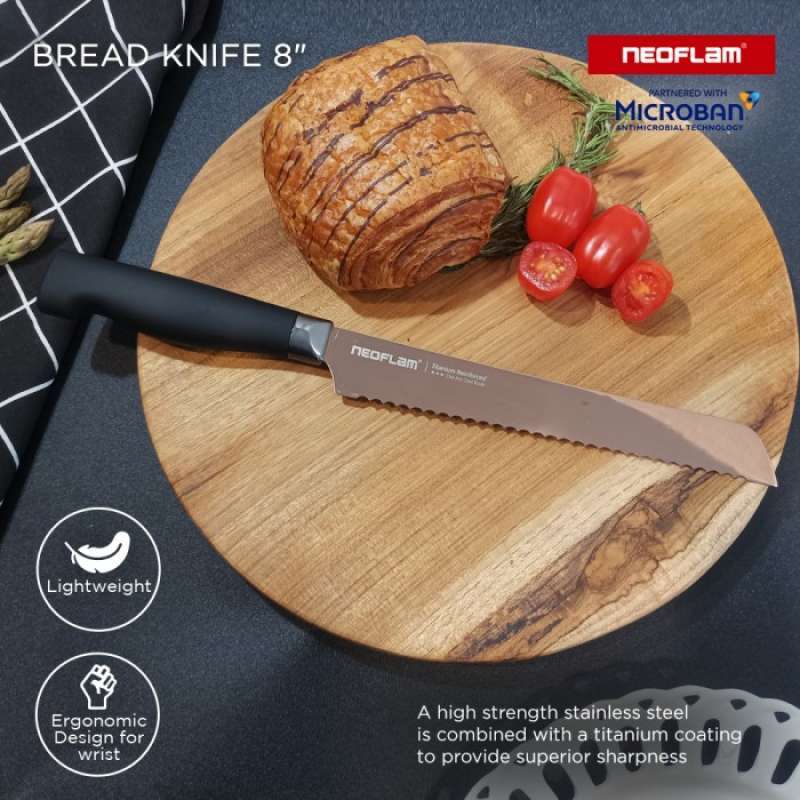 Jual Neoflam Titanium Bread Knife Rose Gold / Pisau Roti Bergerigi Di ...