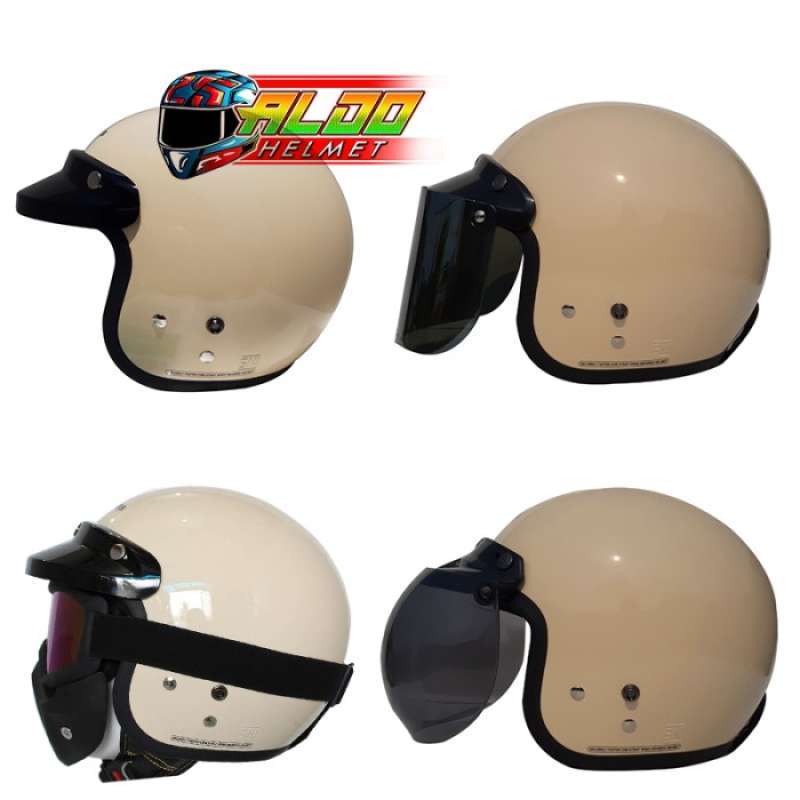 Promo Helm Cargloss Retro Cream Sni Original Half Face Termurah Diskon ...