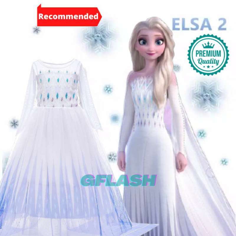 Jual Kostum Princess Anak Elsa Putih Frozen Baju Dress Gaun Pesta Ultah ...