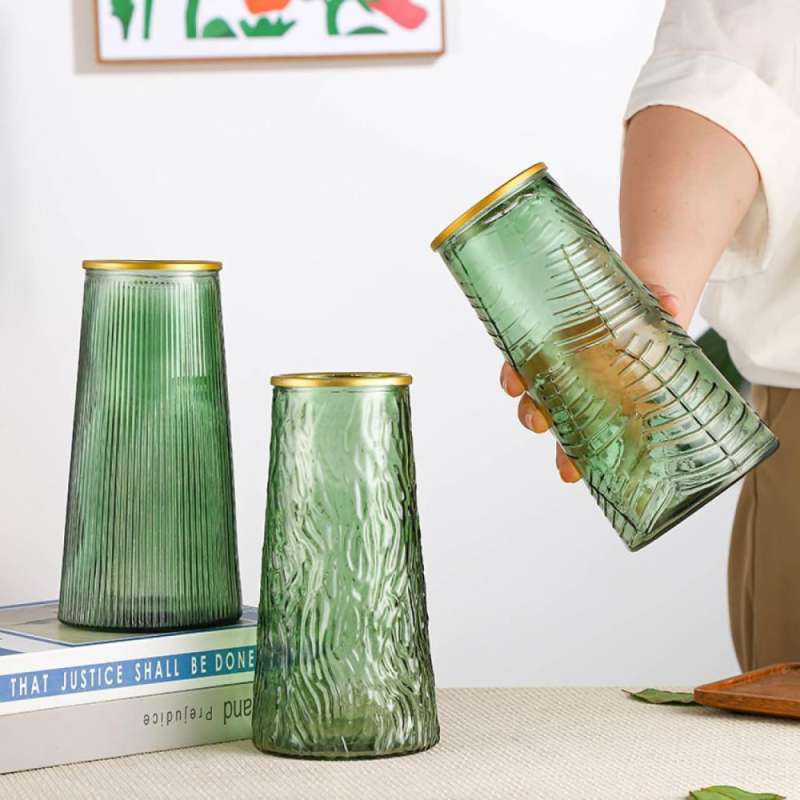 Jual Qintong Vas Bunga Kaca Silinder Vertical Nordic Simple Glass Vase ...