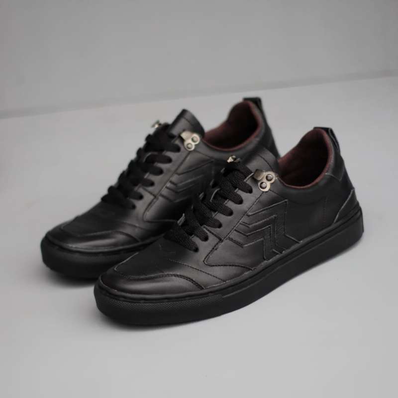 Promo Sepatu Casual Sneakers Formal Tali Kulit Asli Hitam Pria - Cmx ...