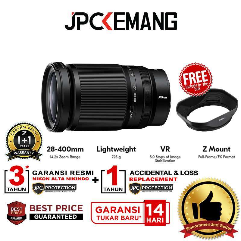 Promo Jpc Kemang Nikon Z 28-400mm F4-8 Vr Lens Nikkor Z 28-400 Mm F/4-8 Lensa Garansi Resmi ...