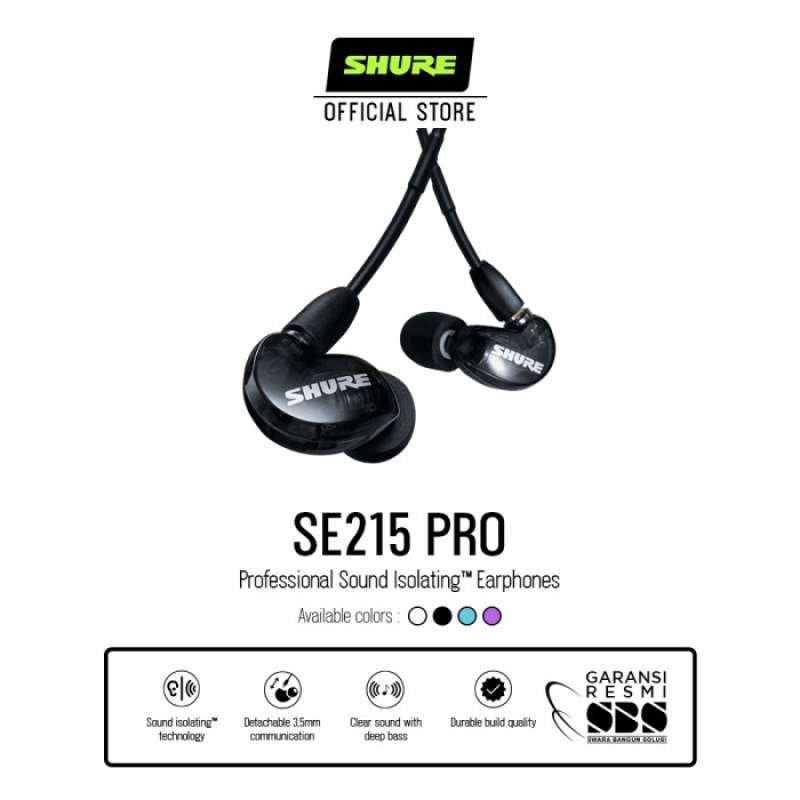 Promo Shure Se215 Professional Earphone Special Edition Black Diskon 50 ...