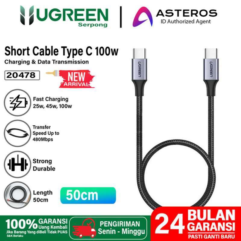 Jual Ugreen Kabel Type C To Type C Pendek Powerbank Pd Fast Charging ...
