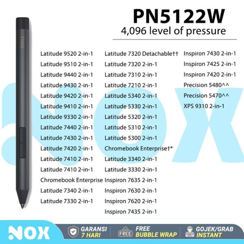 Jual Dell Active Stylus Pen Dell Latitude Inspiron Xps Precision Pn557w ...