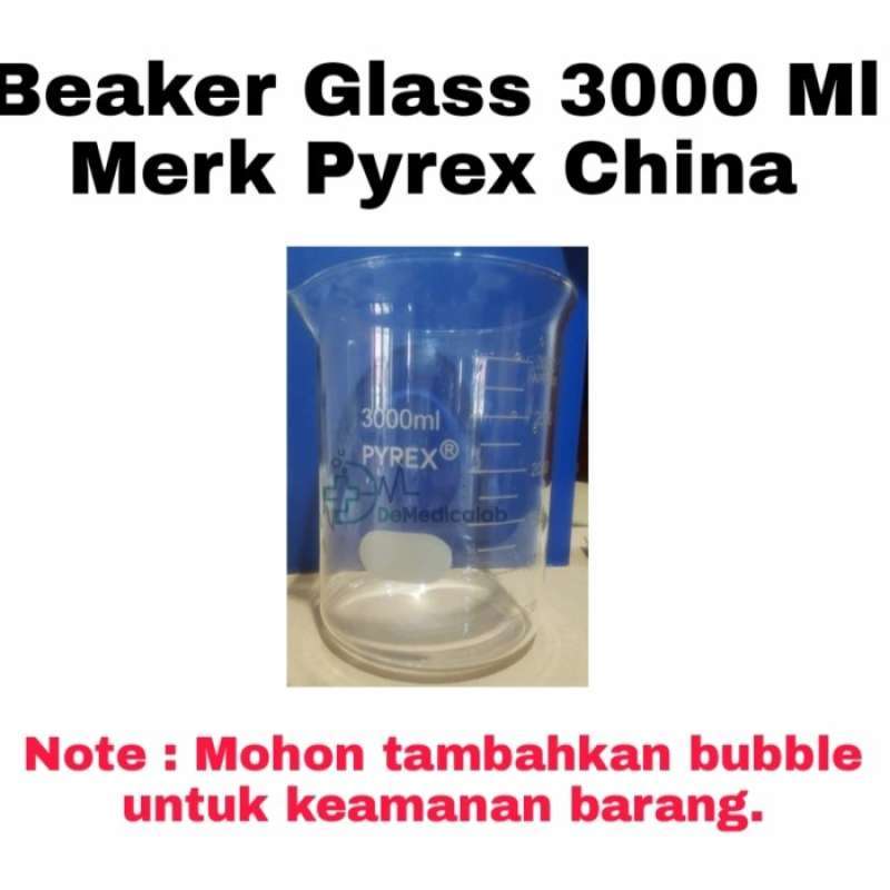 Promo Gelas Kimia Kaca / Beaker Glass Pyrex Rrc 3000 Ml Diskon 33% Di Seller Virgo Storee ...