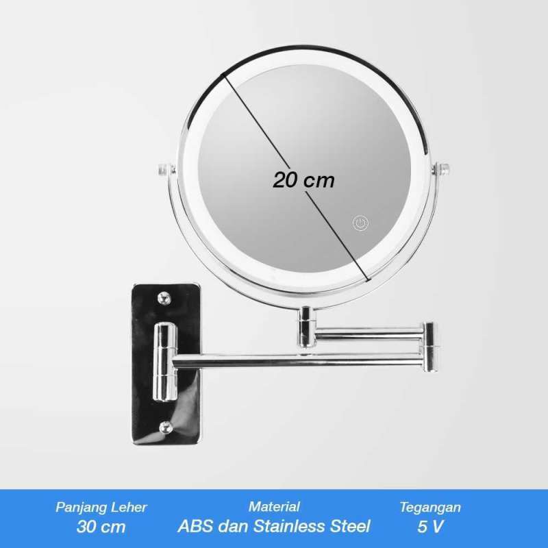Promo Orz Cermin Make Up Lampu Led Double Side 7x Magnification ...