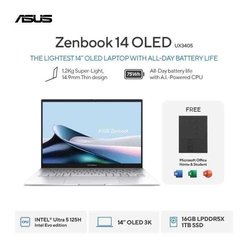 Jual Asus Zenbook 14 Oled Ux3405ma-oleds512 [intel Core Ultra 5 ...
