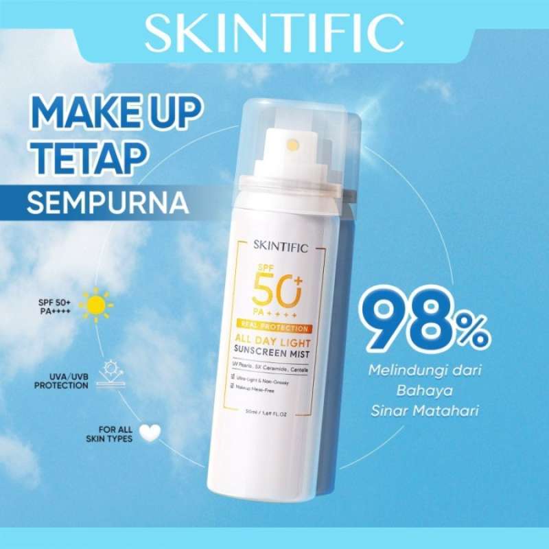 Jual Skintific Sunscreen Mist All Day Light Spf 50+ 120 Ml Di Seller ...