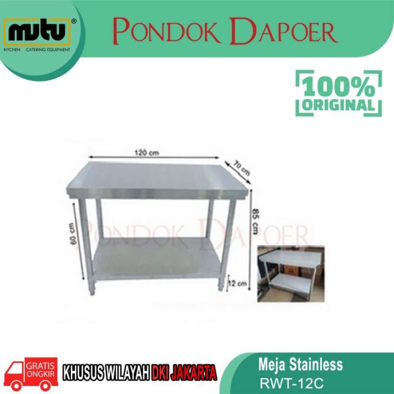 Promo Terbaru Work Table Meja Stainless Dapur Bakery Panjang 1.2 Meter ...