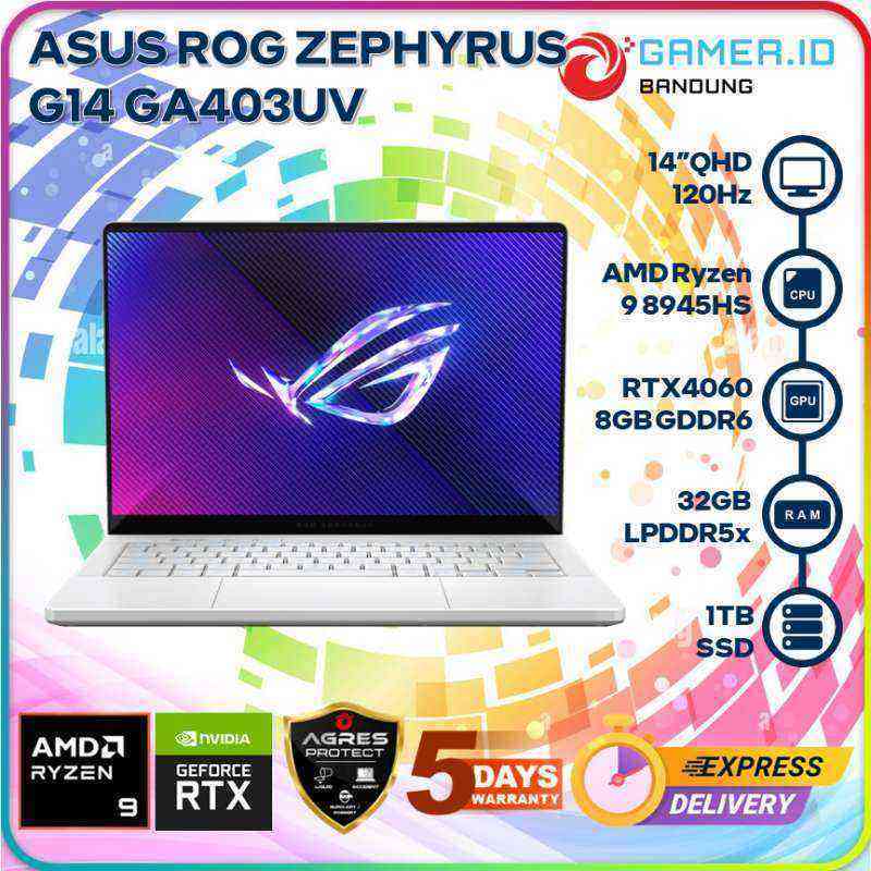 Jual Asus Rog Zephyrus G14 Ga403uv Ryzen 9 8945hs Rtx4060 32gb 1tb 14 ...