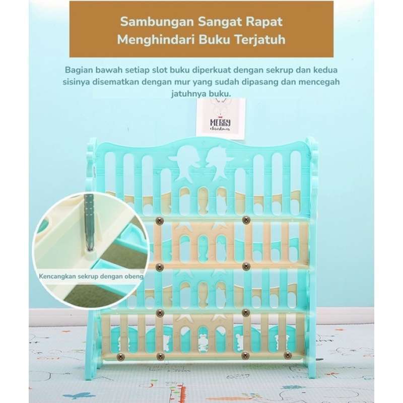 Jual Rak Buku Anak Plastik Tebal Model 3 Susun + 2 Laci Murah Rak Buku ...