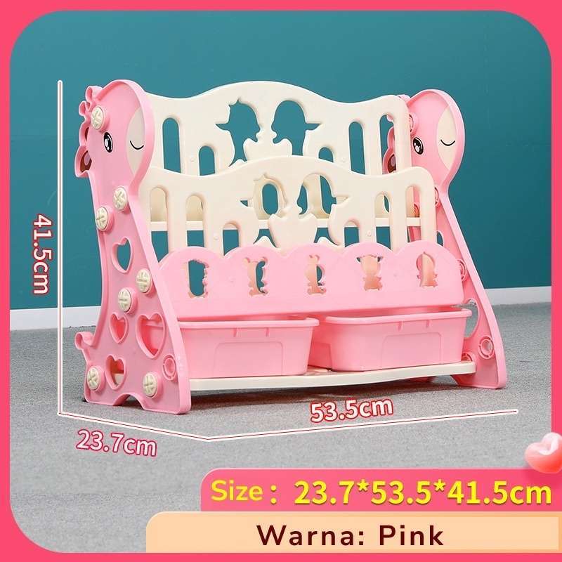 Jual Rak Buku Anak Plastik Tebal Model 3 Susun + 2 Laci Murah Rak Buku ...