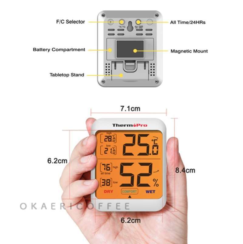 Promo Sale Indoor Thermometer Hygrometer Thermopro Termometer Suhu Ruang Tp53 Diskon 27 Di