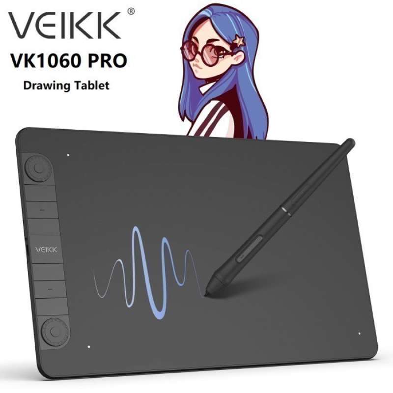Jual Veikk Vk1060 Pro - Digital Graphics Drawing Tablet With Pen Tablet ...