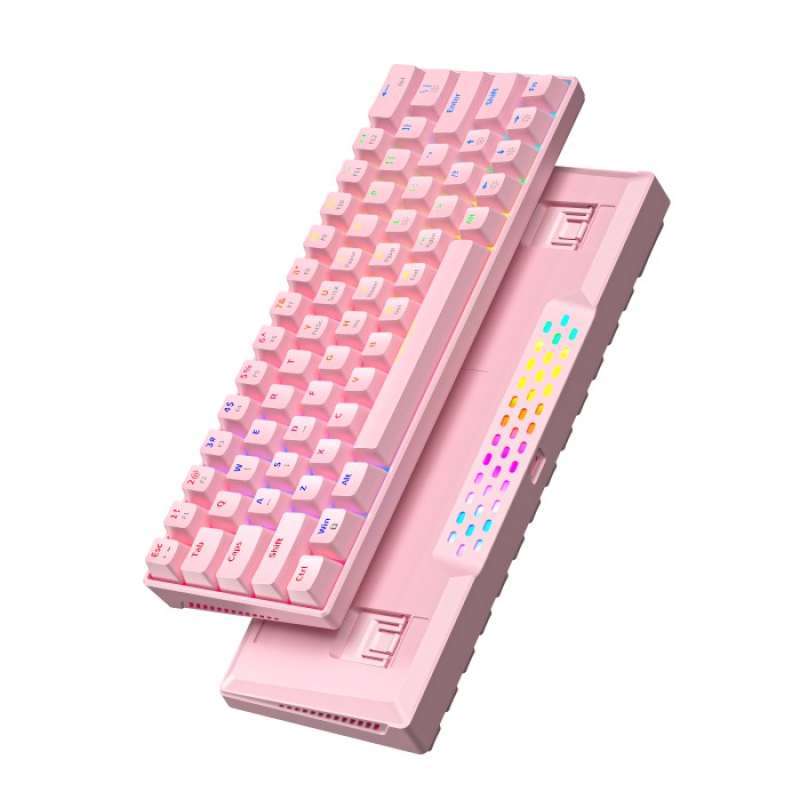 Jual Pink 63 Key Rgb Backlit Red Blue Switch Mechanical Keyboard ...