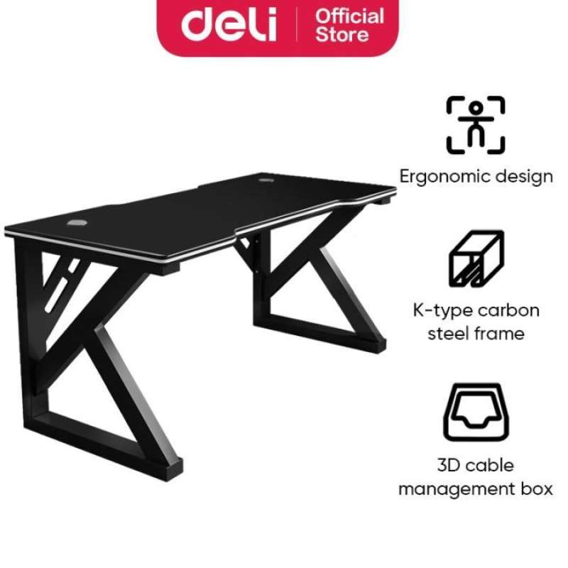 Jual Deli Furniture Meja Gaming / Meja Komputer / Gaming Table Hitam ...