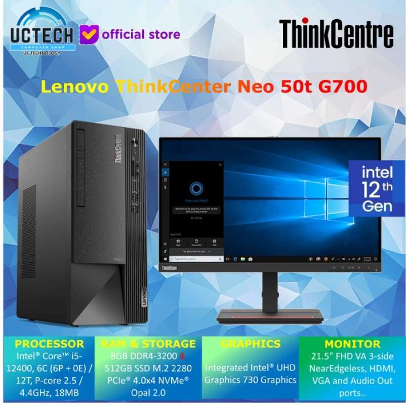 Jual Pc Lenovo Thinkcenter Neo 50t - Intel I5 12400 8gb 512gb Win11h ...
