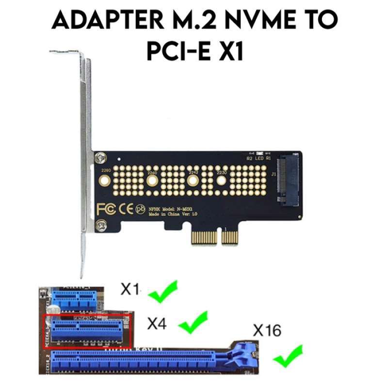 Jual Adapter M.2 Nvme Ssd To Pcie 4.0 X1/x4/x16 (m-key M.2 Nvme) - Pcie X1 Di Seller Rukia ...