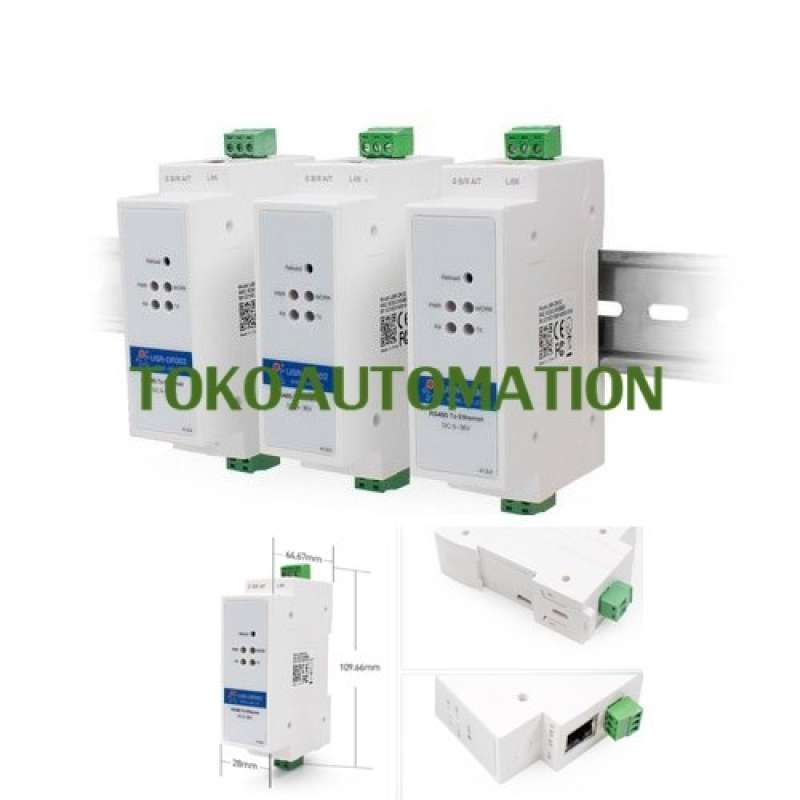 Jual Din Rail Rs485 To Ethernet Converter Rs485 To Rj45 Modbus Tcp Rtu ...