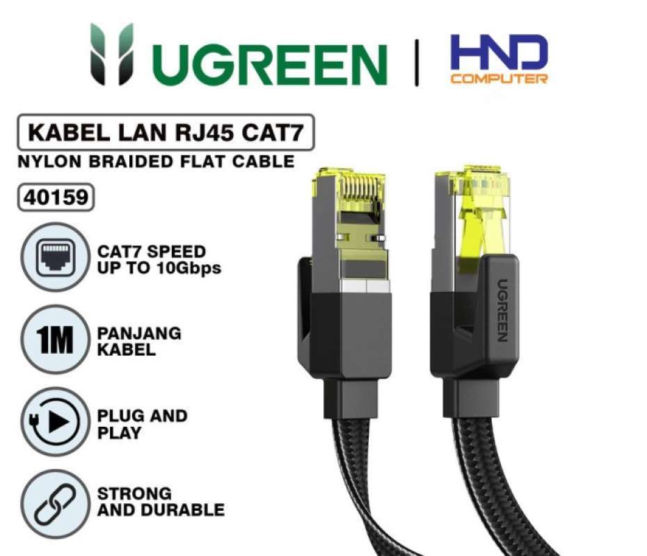Jual Ugreen Kabel Lan Cat7 Rj45 Flat Gigabit Ethernet 10gbps - - 5 Meter Di Seller Velvet Store ...