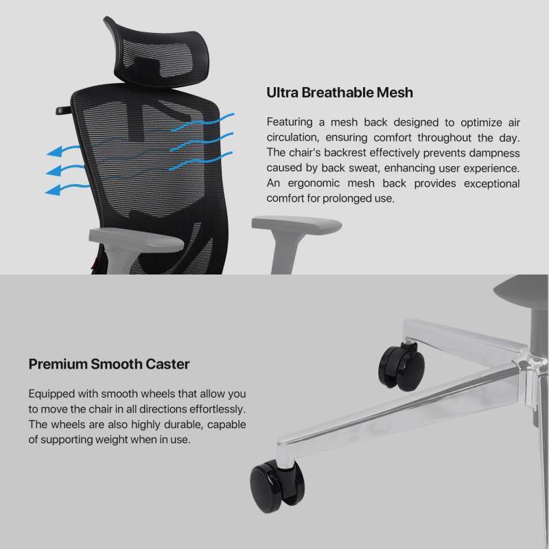 Jual Kursi Kantor Kerja Fantech Oca259 Pro Premium Office Chair - Grey ...