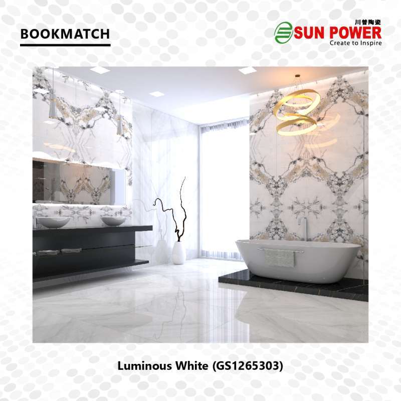 Jual Granit Bookmatch Glossy Polished - Luminous White | Sun Power Di ...