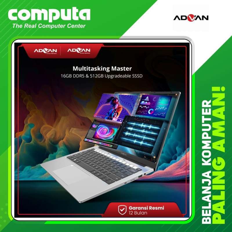 Jual Advan Workplus I5-1235u 16gb 512gb Ssd 14 Fhd Win 11 Free Tumbler ...