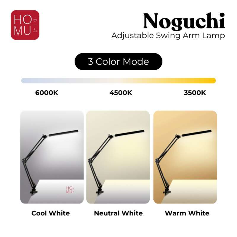 Jual Homu Noguchi Adjustable Swing Swivel Lamp Standing Lampu Meja Arm ...