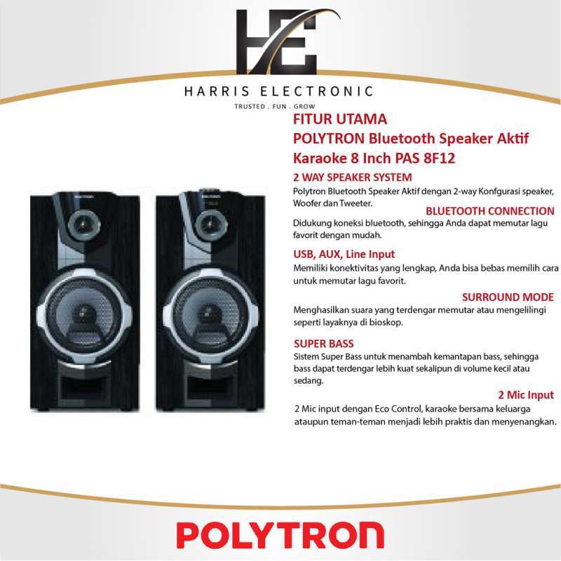 Jual Speaker Aktif Polytron Elektronik Pas 8f12 Bluetooth Garansi Resmi
