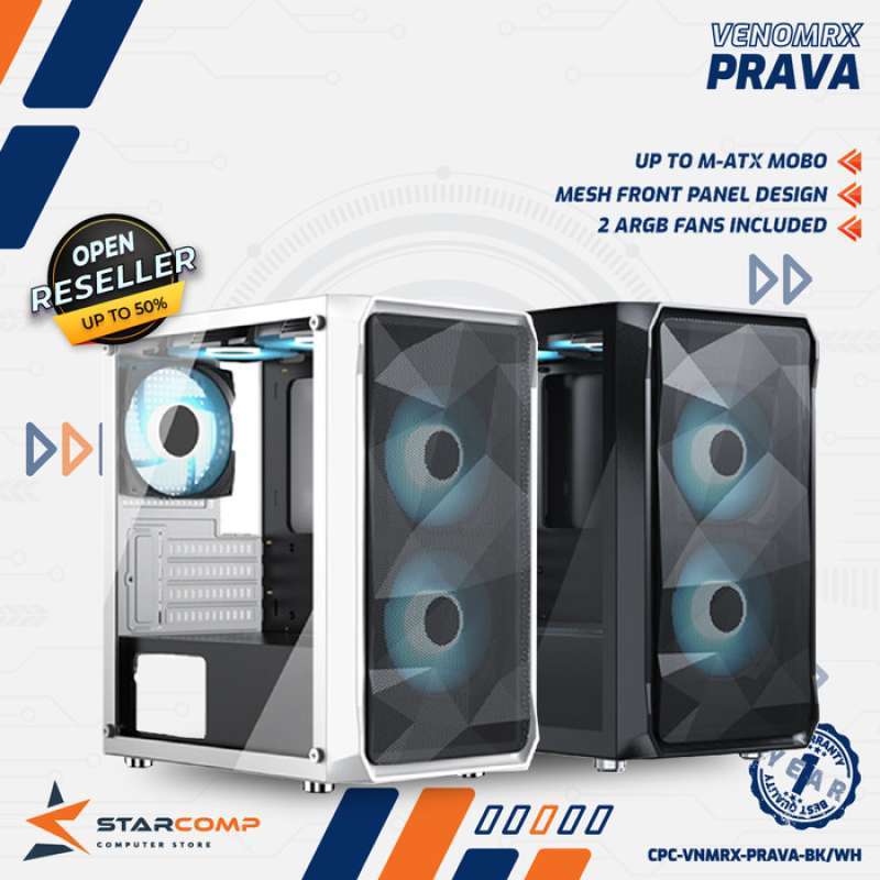 Jual Venomrx Prava Tempered Glass Side M-atx Gaming Case Venom Rx ...
