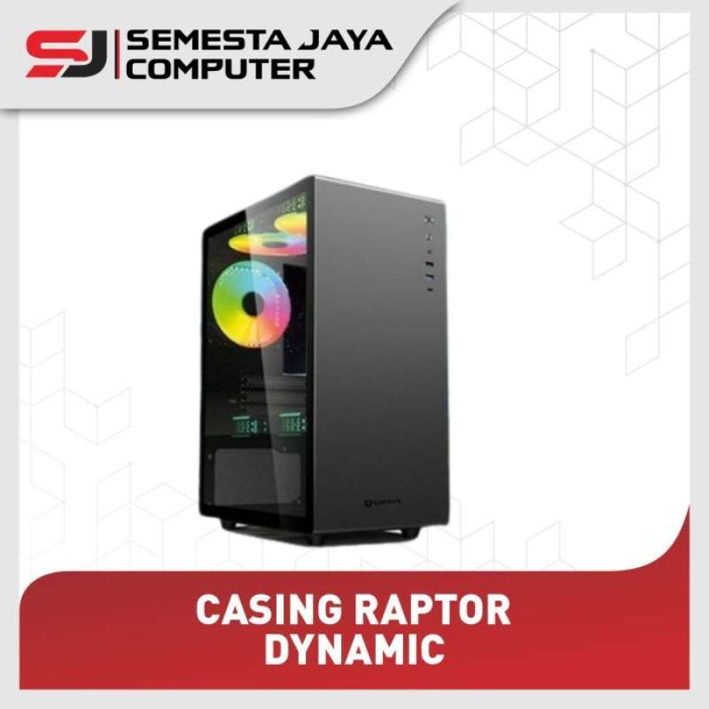 Jual Casing Raptor Dynamic Matx Gaming Case With 3 Fan Usb Type C Di ...