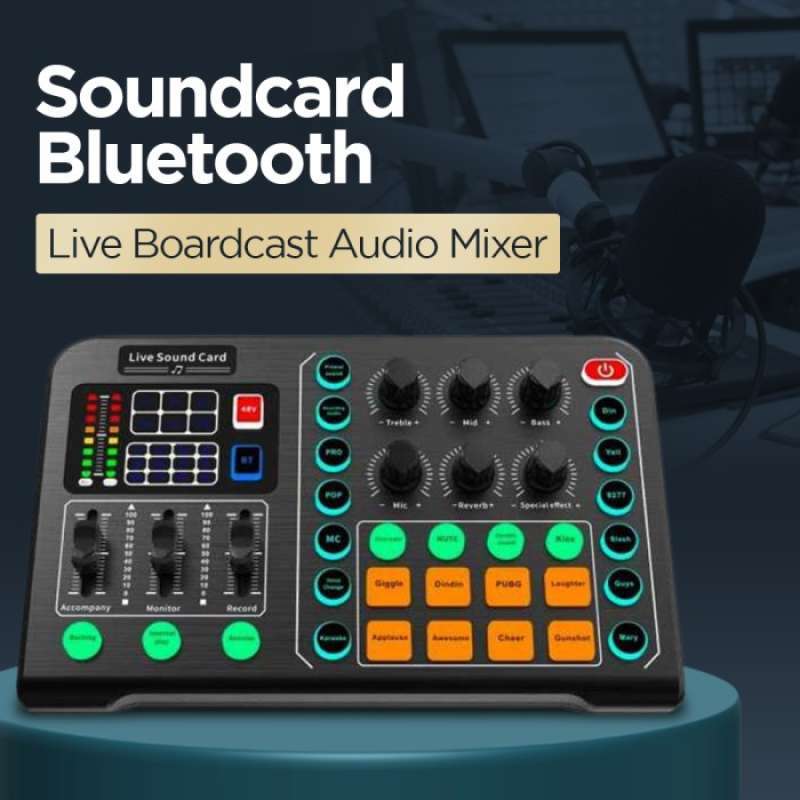 Jual Mixer Pro Soundcard Bluetooth Karaoke Live Streaming Broadcast Di ...