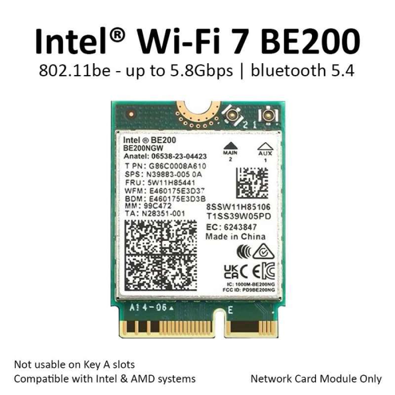 Jual Intel Wifi 7 Be200 Wireless Card Bluetooth 5 Be M.2 Ngff Be200ngw ...