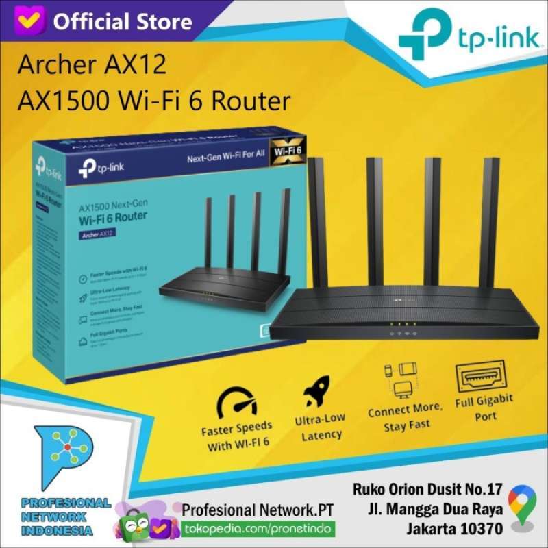 Jual Tp-link Archer Ax12 Ax1500 Wi-fi 6 Router Tplink Archer Ax12 Ax 12 ...