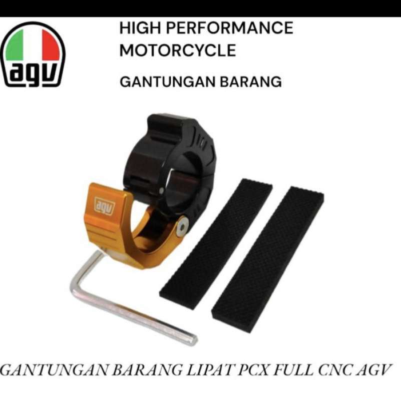 Promo Gantungan Barang Stang Full Cnc Pcx 150 160 Adv 150 160 - Mrek Agv - Gold Diskon 23% Di ...
