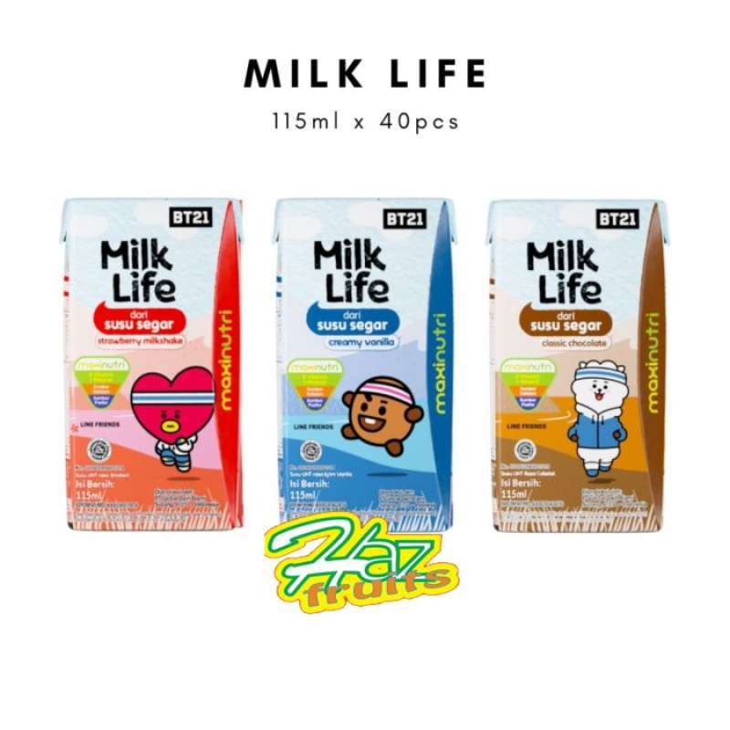 Jual Milk Life Uht Full Cream Strawberry Classic Chocolate 115 Ml X 40 ...
