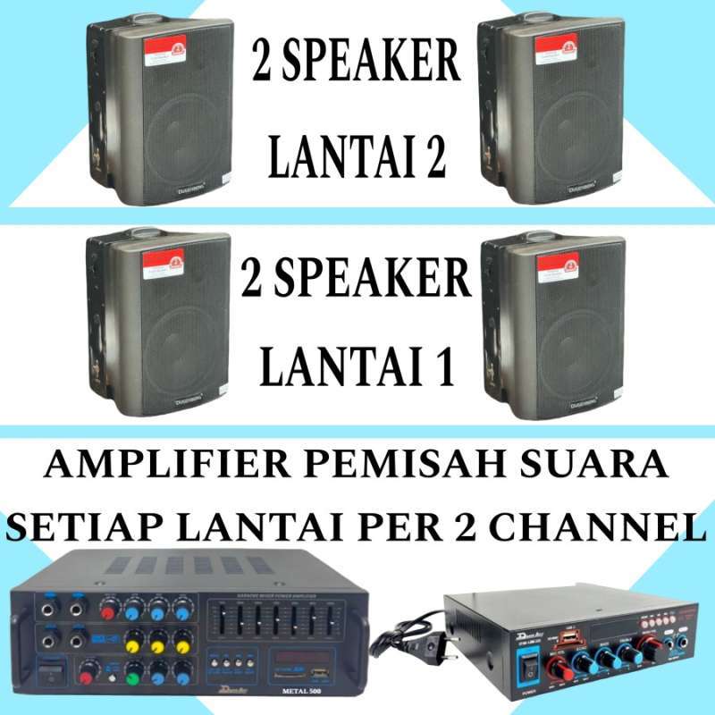 Jual Paket 4 Speaker Dusenberg 4 Inch Audio Cafe Restoran, Kantoran ...