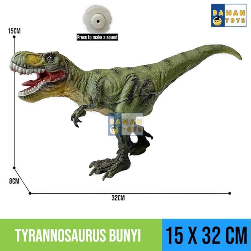 Jual Mainan Dinosaurus T-rex Tyrannosaurus Karet Bunyi Running Figure ...