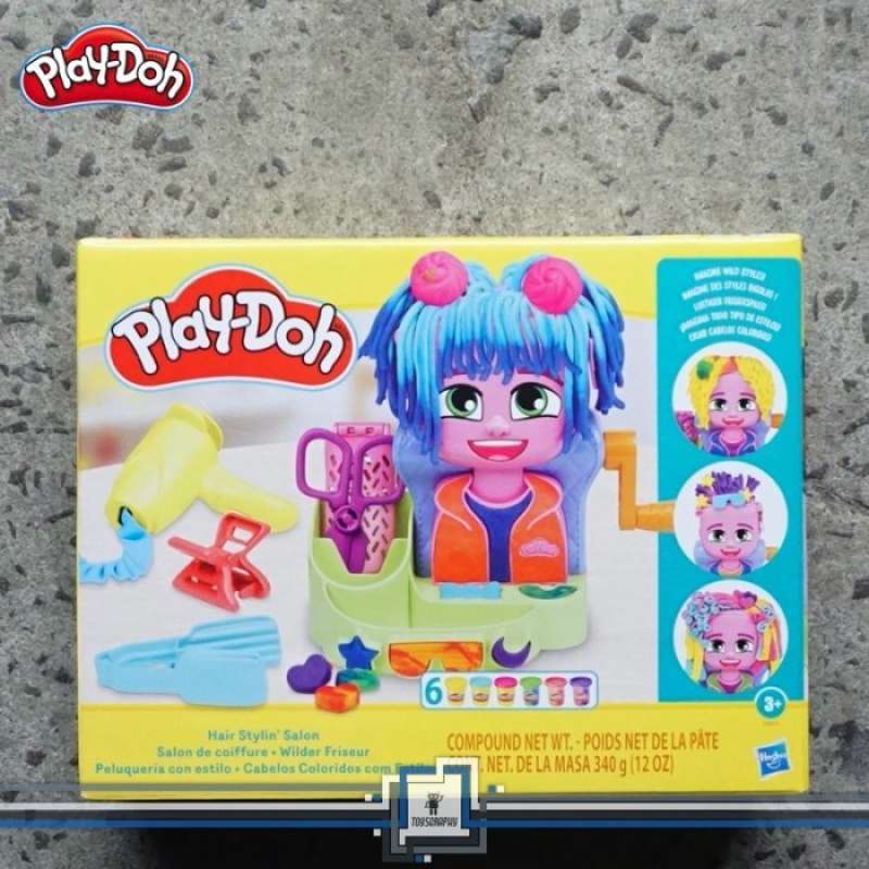 Jual Play Doh Hair Stylin Salon Playset With 6 Cans Playdoh Cutting Cut ...