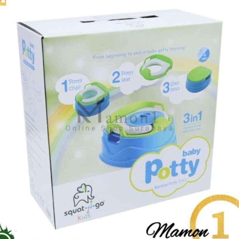 Promo Toilet Training Anak Squat N Go Pispot Portable 3in1 - Biru ...