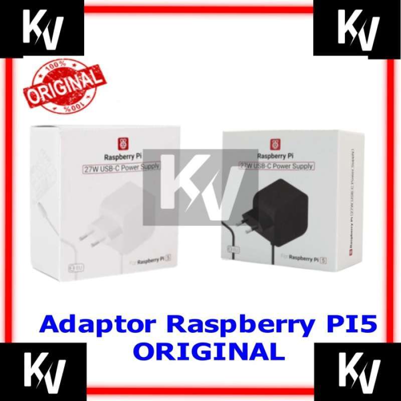 Promo 100% Produk Ori Adaptor Raspberry Pi 5 Original Adapter 5.1v 5a ...