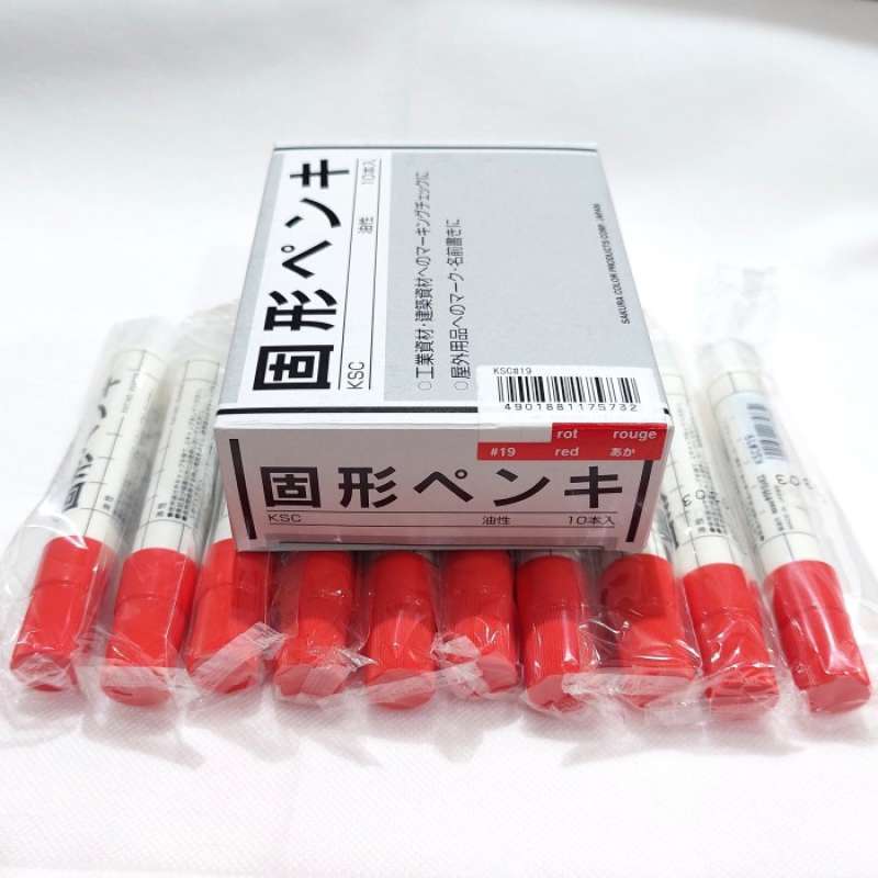 Jual Spidol Sakura Solid Steel Marker Japan Penanda Besi Permanen Merah ...