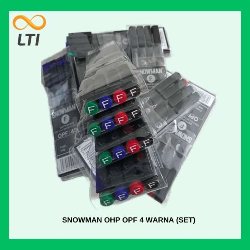 Jual Spidol Ohp Fine Tip / Opf 4s Spidol Snowman Opf 1 Set 4 Warna Di ...