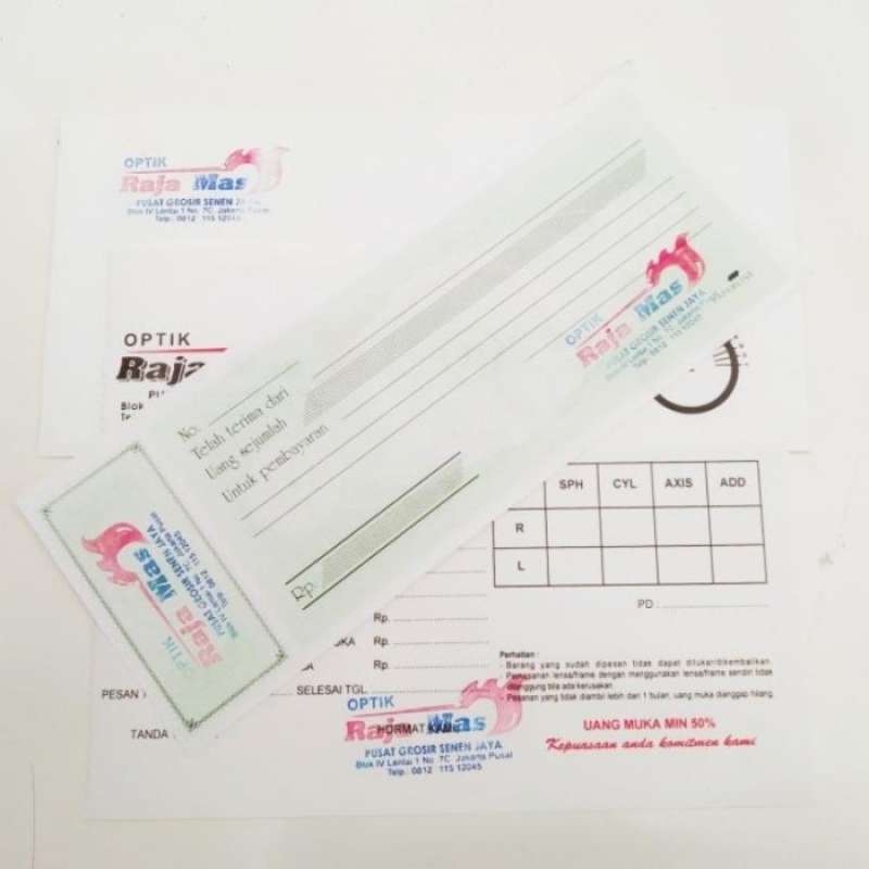 Jual Nota Optik | Bon Kacamata| Kwitansi Pembelian Kacamata Di Seller ...