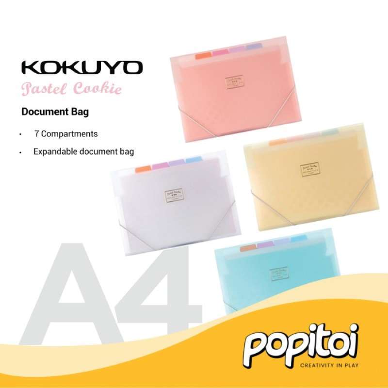 Jual Kokuyo Pastel Cookie Document Bag A4 File Folder Holder Organizer ...