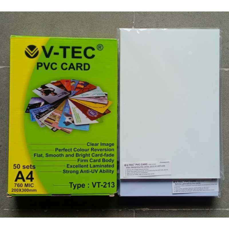 Jual Bahan Id Card Vt-213/bahan Pvc Card A4 V-tecâ® - 50 Sets Di Seller ...