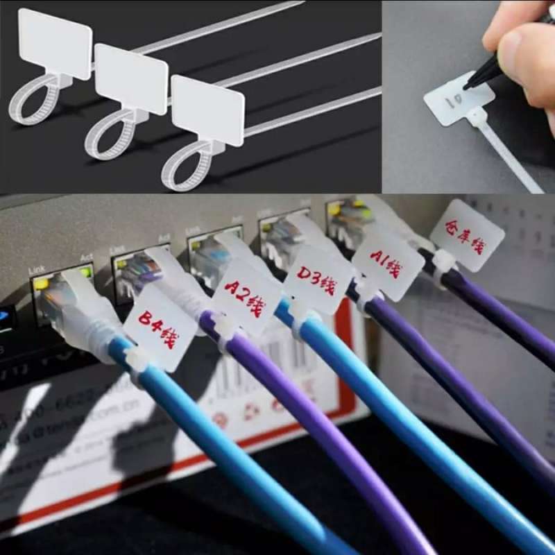 Jual Kabel Ties Dengan Marker Penanda Atau Label - 2.5mm X 11cm Di ...