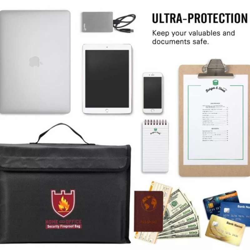 Jual Tas/map Dokumen Tahan Api Anti Air Penyimpanan File Uang Dokumen ...