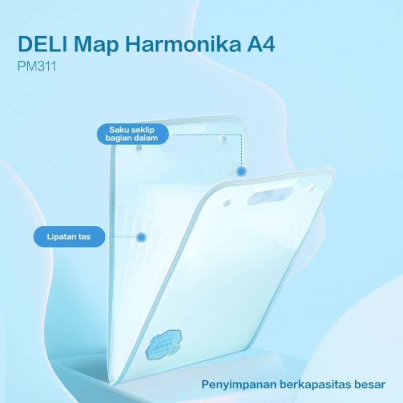 Jual Deli Map Harmonika / Expanding File A4 7 Pembagi Warna Pastel ...